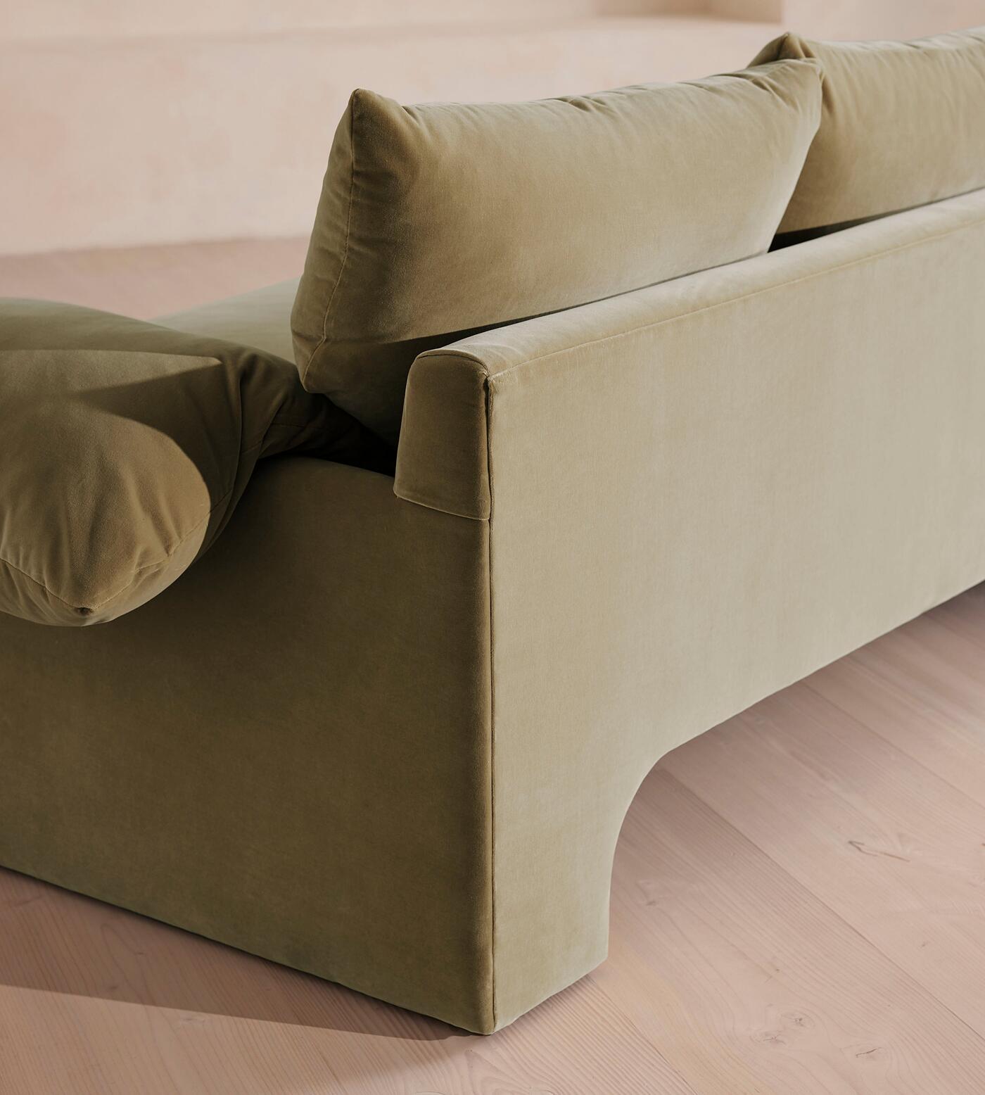 Wyatt Three Seater Sofa, Velvet, Lichen - Soho Home