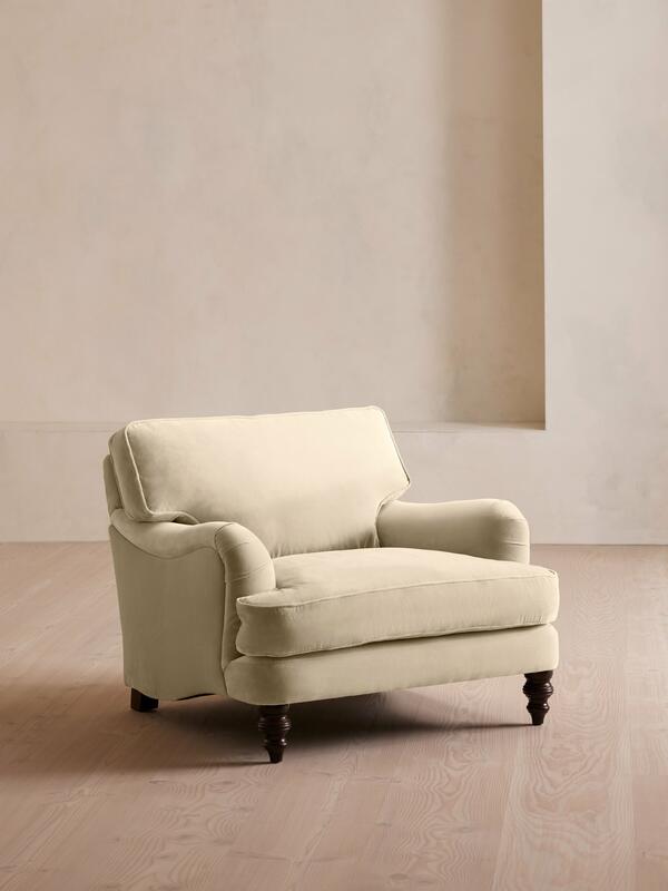 Arundel Loveseat, Velvet, Porcelain - Soho Home
