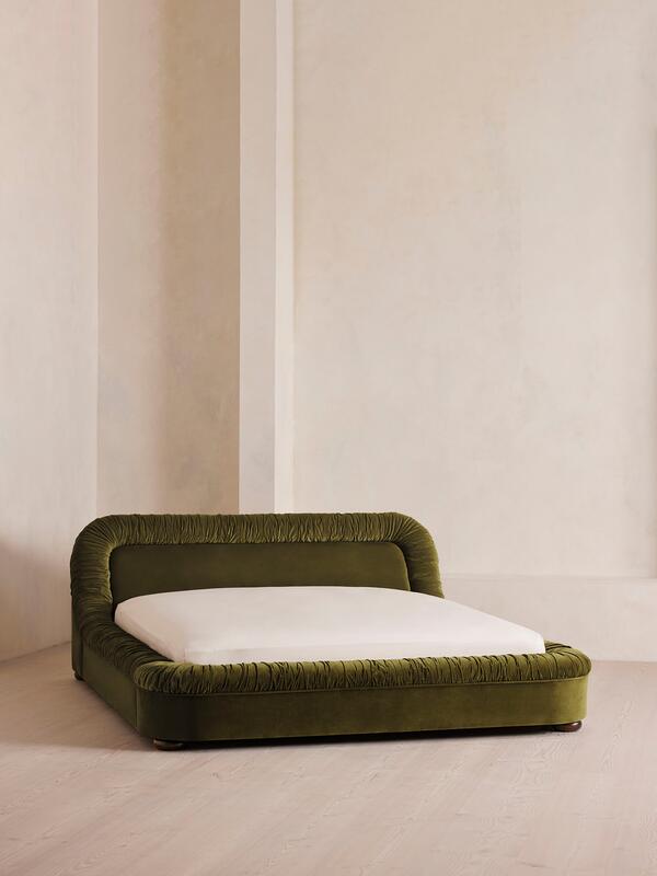 Vara Bed, California King, Velvet, Olive, US - Soho Home