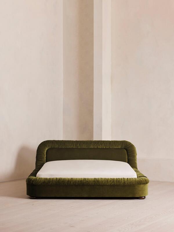 Vara Bed, California King, Velvet, Olive, US - Soho Home