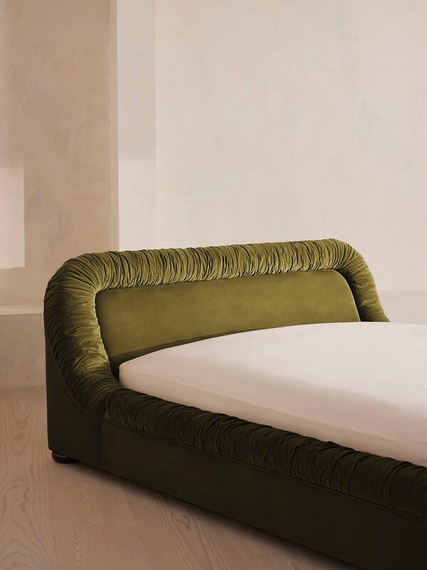 Vara Bed, California King, Velvet, Olive, US - Soho Home