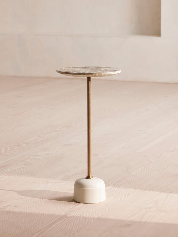 Fleet Side Table, Small, Kapri Marble - Soho Home