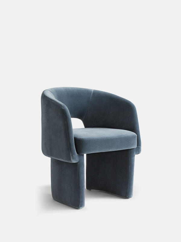 Morrell Dining Chair, Velvet, Grey Blue - Soho Home
