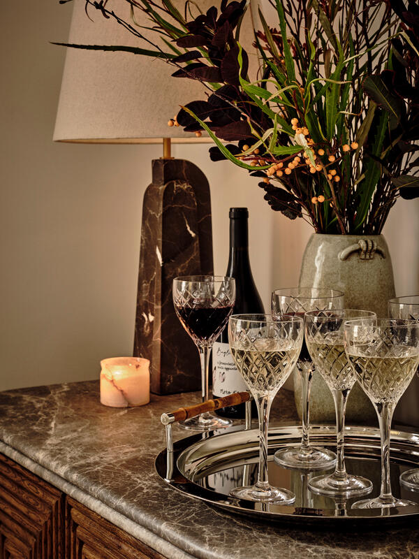 Barwell Cut Crystal White Wine Glass, Set of Four - Soho Home