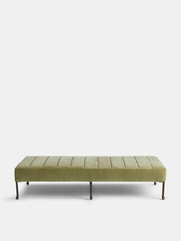 Poppy Bench, Velvet, Lichen, US - Soho Home