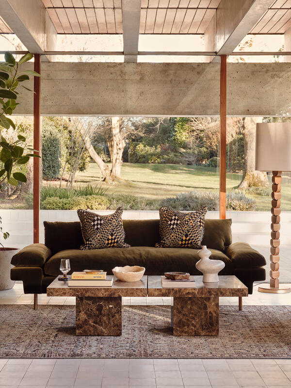 Bristol Sofa, Velvet, Olive - Soho Home