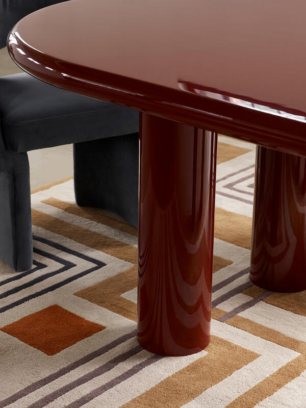 Geona Dining Table, High Gloss Lacquer, Bordeaux - Soho Home