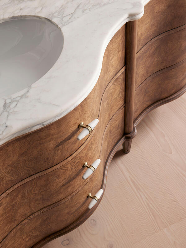 Valerie Double Vanity, Arabescato Marble - Soho Home