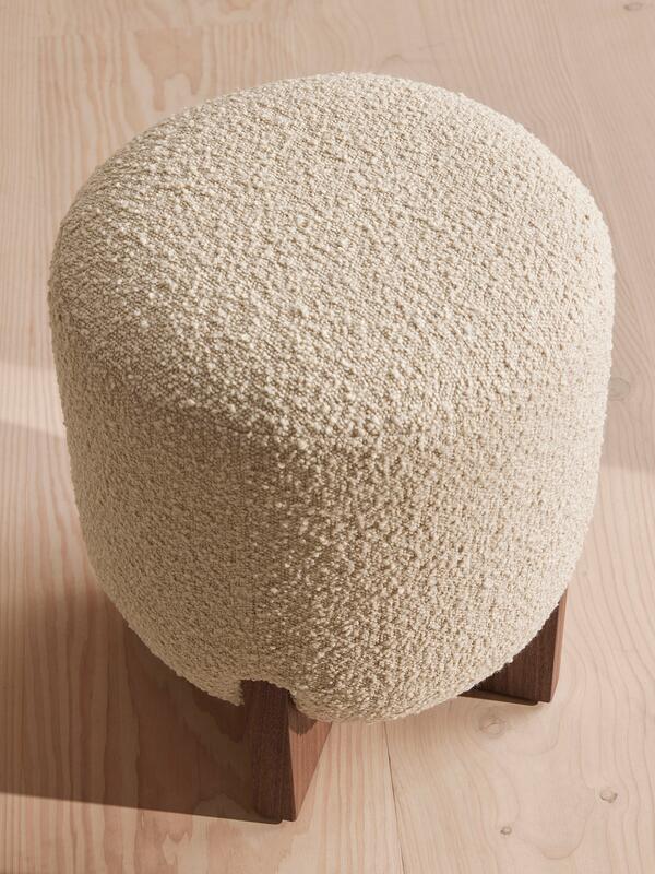 Eldon Stool, Walnut, Boucle, US - Soho Home