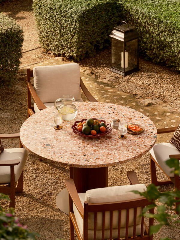 Dalmati Outdoor Dining Table, Red Terrazzo - Soho Home