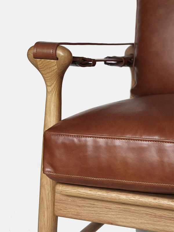 Campden Arm Chair Tan Leather | Leather Armchairs | Soho Home