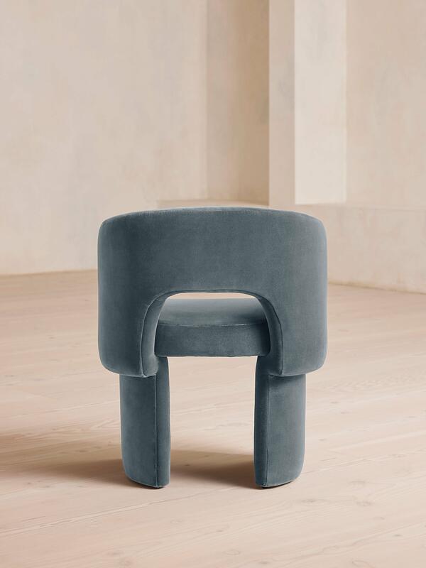 Morrell Dining Chair, Velvet, Grey Blue, US - Soho Home