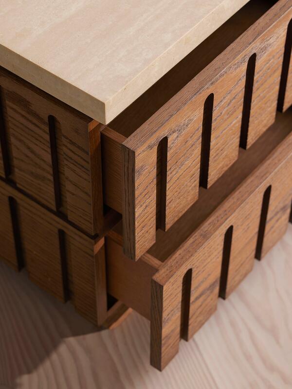 Athens Bedside Table, Travertine - Soho Home
