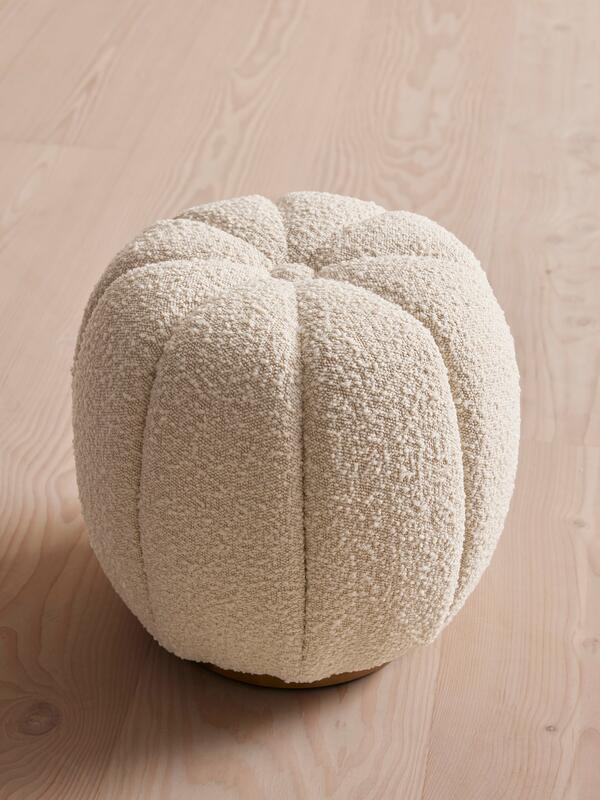 Sofia Footstool, Boucle, Natural - Soho Home
