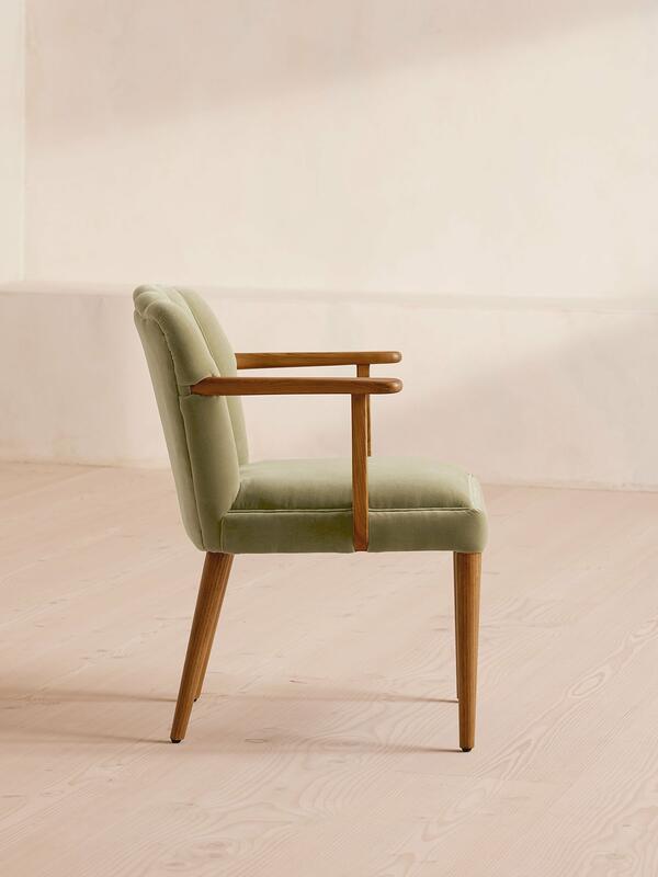 Mae Dining Chair, Velvet, Lichen - Soho Home