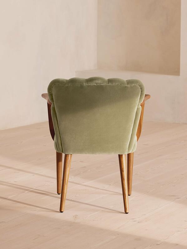 Mae Dining Chair, Velvet, Lichen - Soho Home