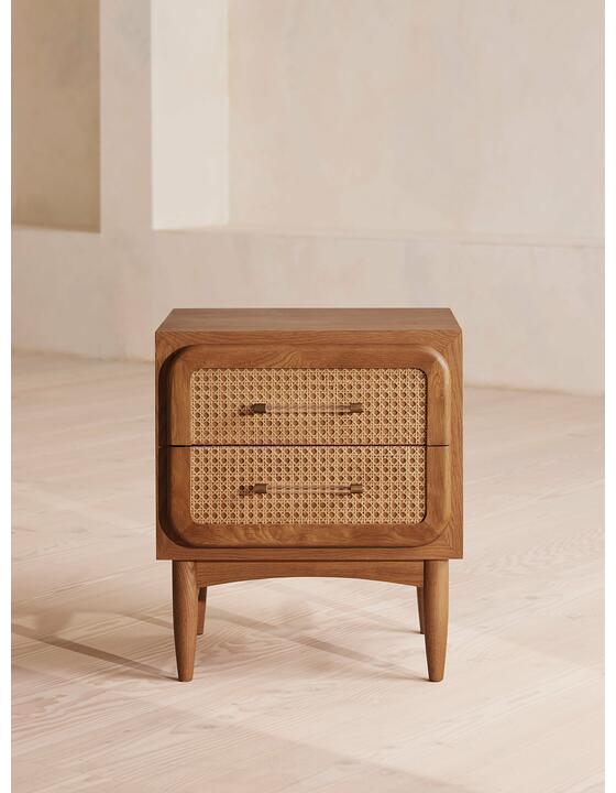 Oscar Cane & Oak Bedside Table - Soho Home
