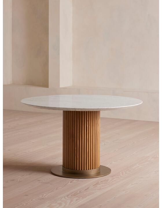 Murcell Round Dining Table, Carrara Marble - Soho Home