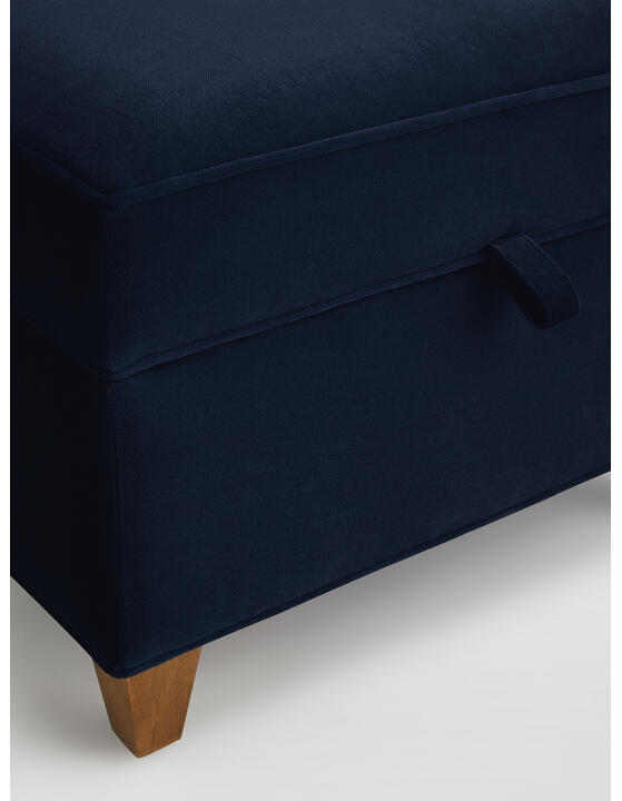 Dora Storage Footstool, Velvet Indigo - Soho Home
