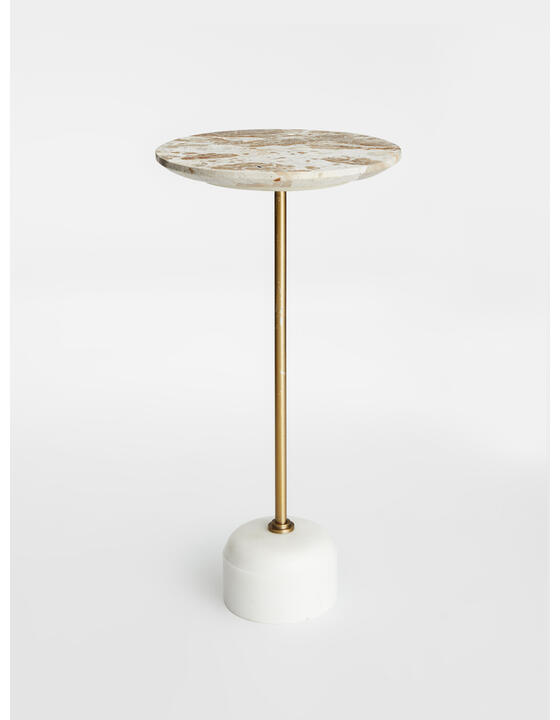 Fleet Side Table, Small/Tall, Kapri Marble - Soho Home
