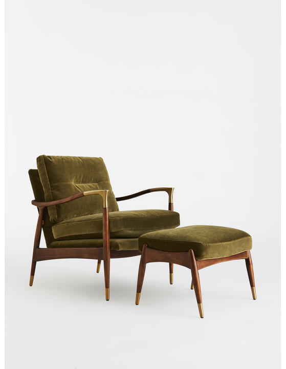 Theodore Armchair, Velvet, Olive, US - Soho Home