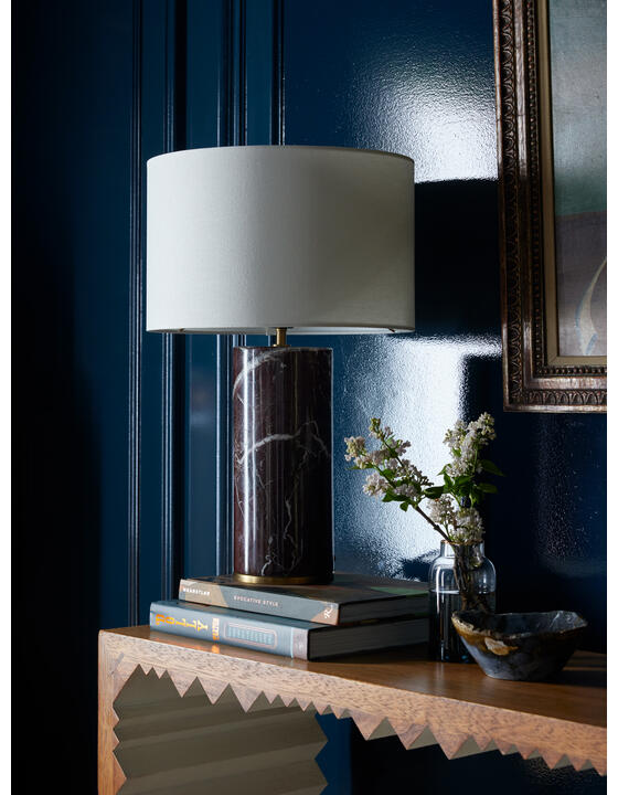 Remi Marble Table Lamp, Red, US - Soho Home