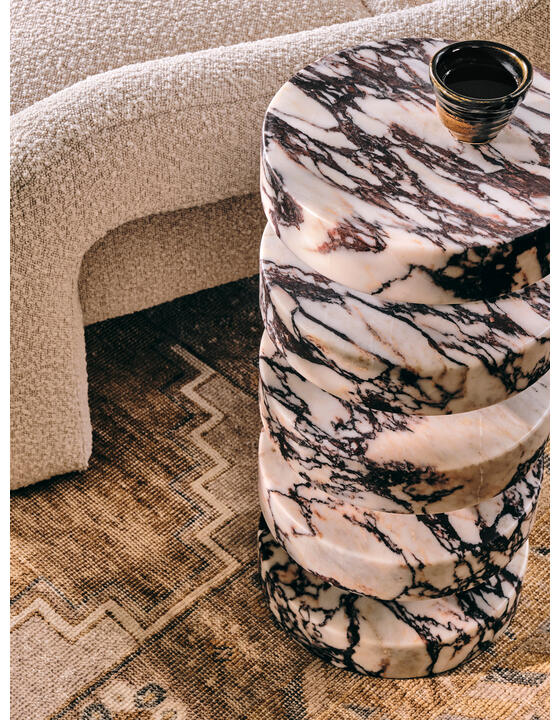 Nelson Side Table, Calacatta Viola Marble, Tall - Soho Home