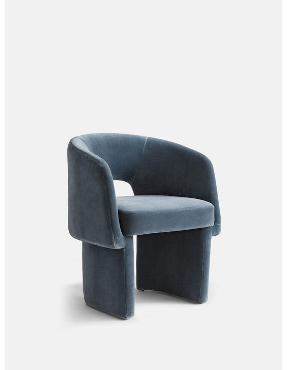 Morrell Dining Chair, Velvet, Grey Blue, US - Soho Home