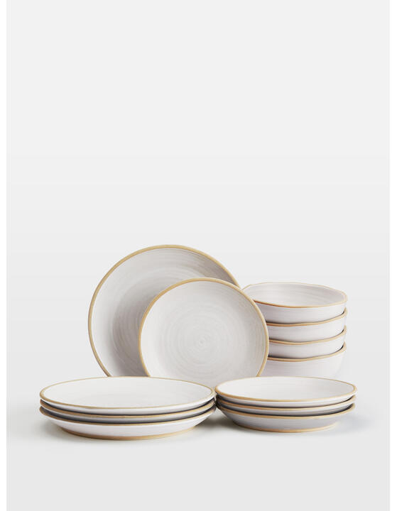 Morley 12 Piece Dinnerware Set, White - Soho Home