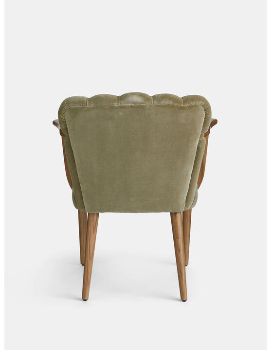 Mae Dining Chair, Velvet, Lichen, US - Soho Home