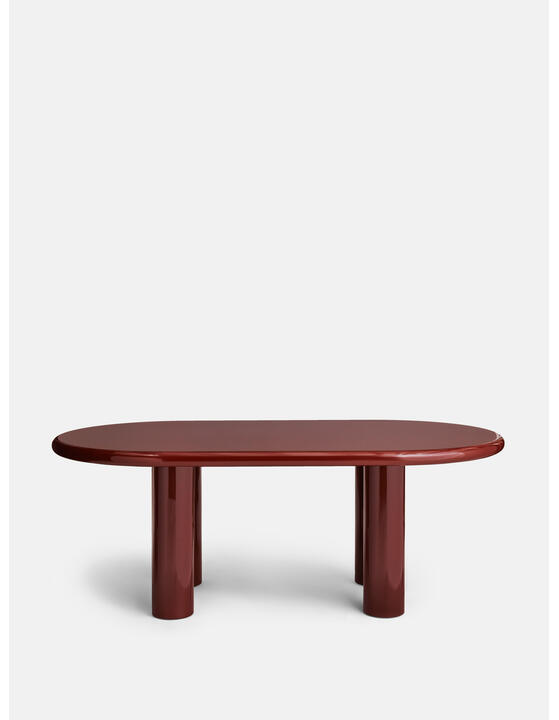 Geona Dining Table, High Gloss Lacquer, Bordeaux - Soho Home