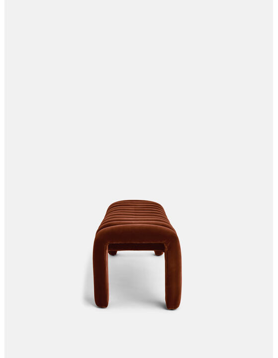 Willis Bench, Velvet, Rust - Soho Home