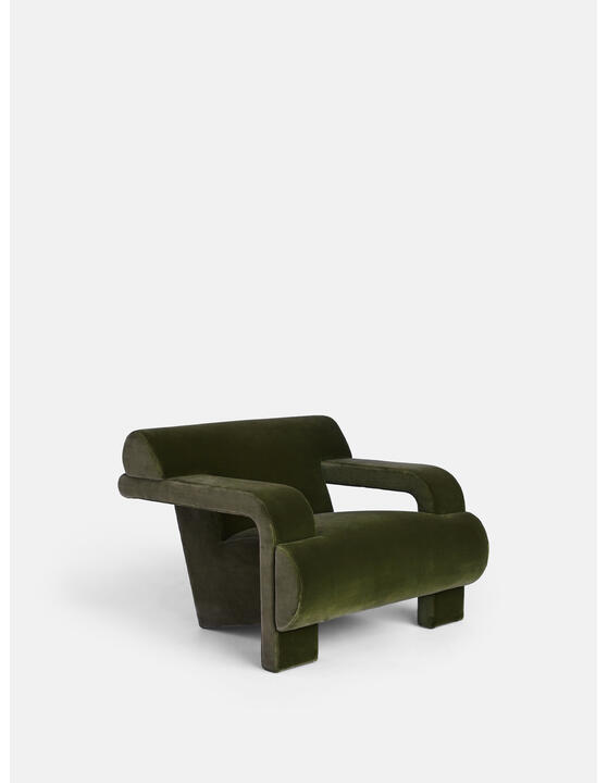 Humphrey Armchair, Velvet, Olive, US - Soho Home