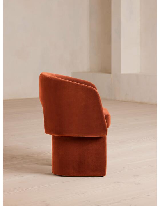 Morrell Dining Chair, Velvet, Rust, US - Soho Home