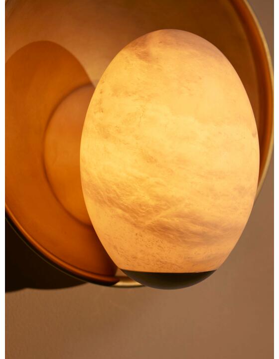 Avena Wall Light, Alabaster Globe, US - Soho Home