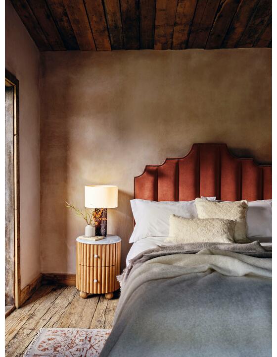Gerrard Bed, Double, Velvet Rust - Soho Home