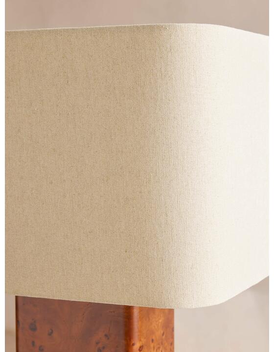 Remi Rectangle Table Lamp, Mappa Burl - Soho Home