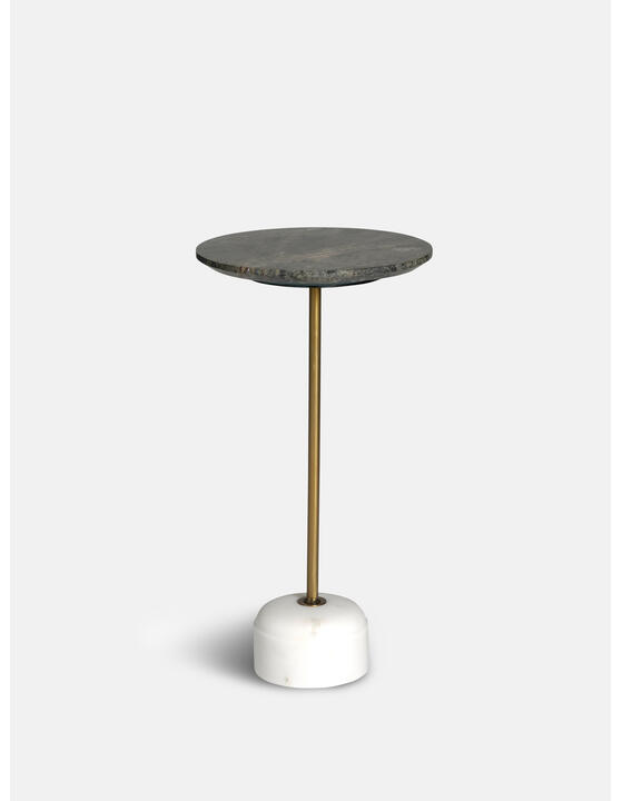Fleet Side Table, Small/Tall, Jurassic Green Marble - Soho Home