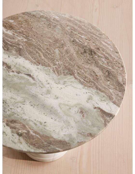 Fleet Side Table, Large/Low, Terra Bianca Marble - Soho Home