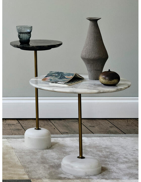 Fleet Side Table, Large/Low, Terra Bianca Marble - Soho Home