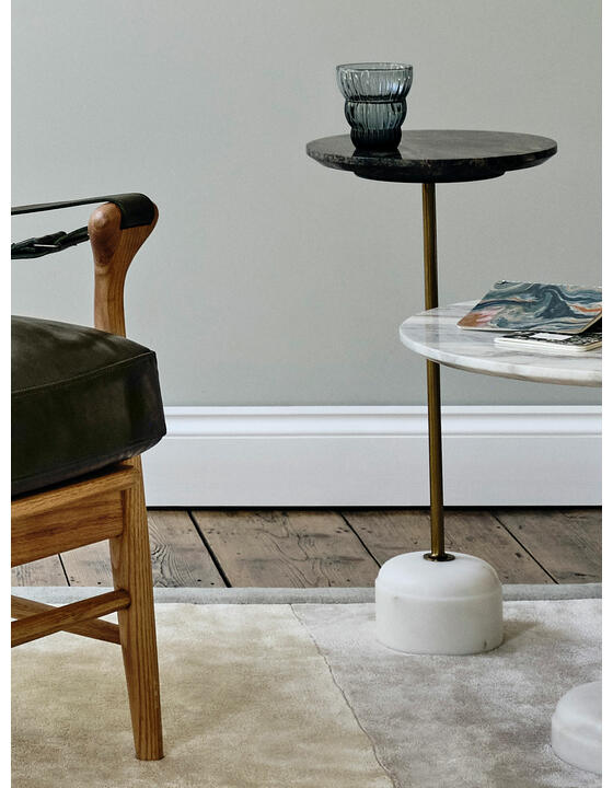 Fleet Side Table, Small/Tall, Jurassic Green Marble - Soho Home