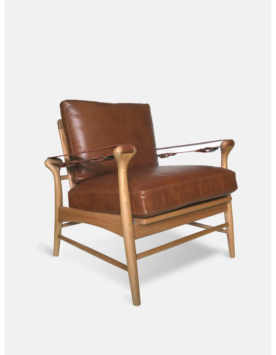 Campden Arm Chair Tan Leather | Leather Armchairs | Soho Home