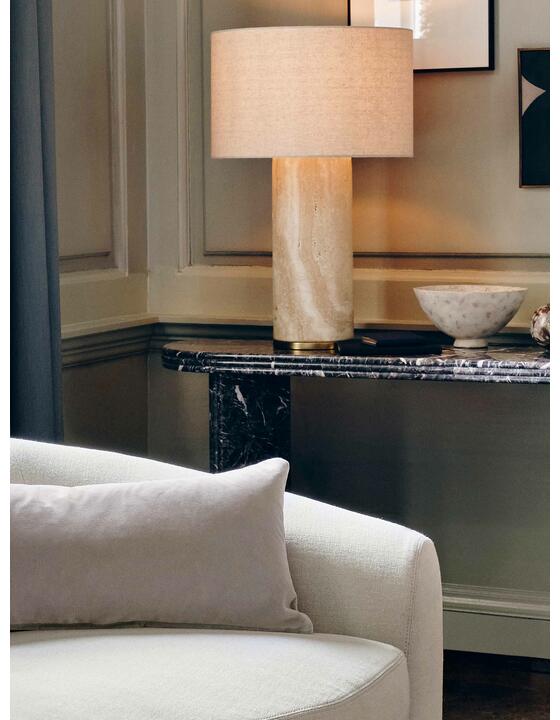 Remi Stone Table Lamp, Large, US - Soho Home