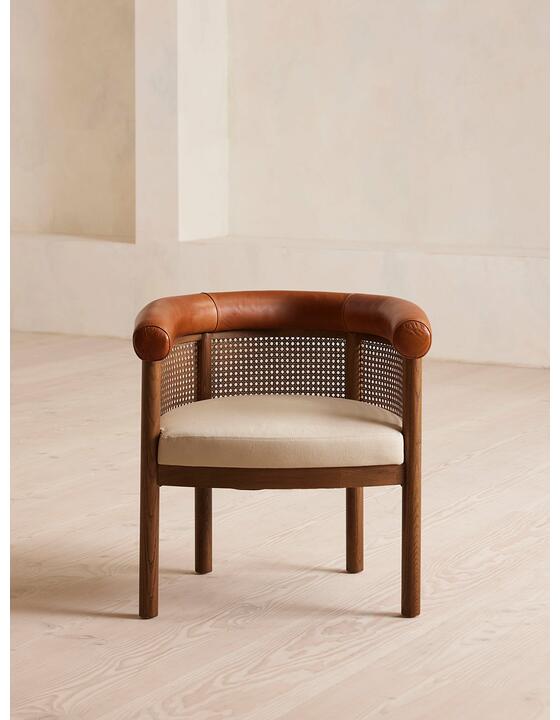 Jensen Dining Chair, Washed Linen, Cream, US - Soho Home