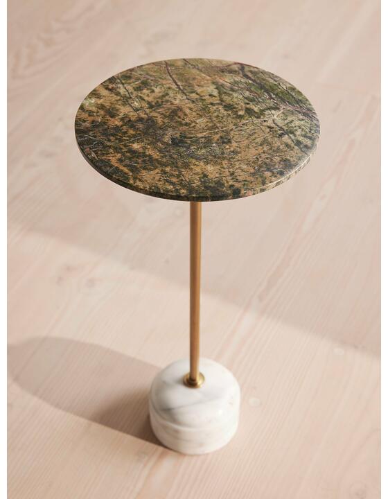 Fleet Side Table, Small/Tall, Jurassic Green Marble - Soho Home