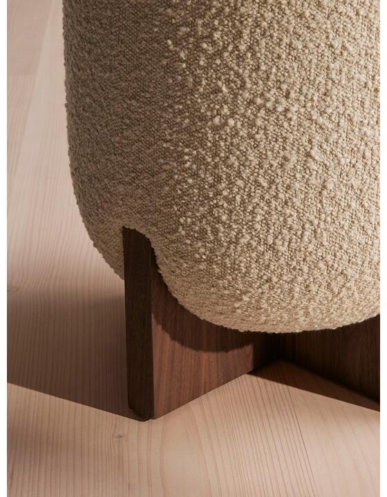 Eldon Stool, Walnut, Boucle - Soho Home