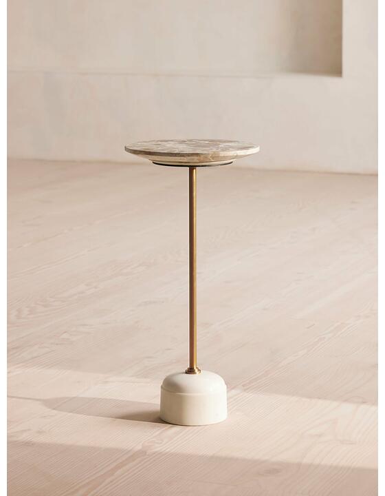 Fleet Side Table, Small/Tall, Kapri Marble - Soho Home
