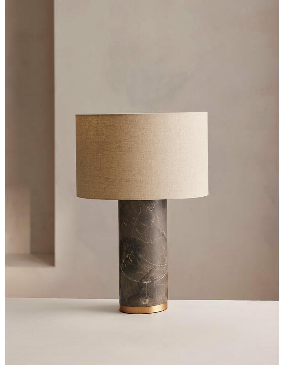 Remi Stone Table Lamp, Brown - Soho Home