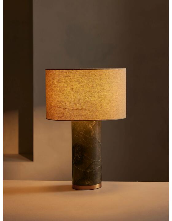 Remi Stone Table Lamp, Brown - Soho Home