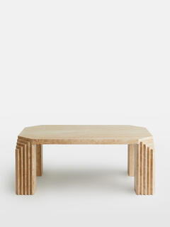 Dabney Coffee Table, Travertine